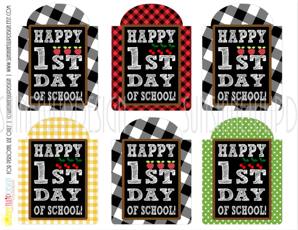 Printable Welcome Back To School Gift Tags, Happy 1st Day Back to Scho ...