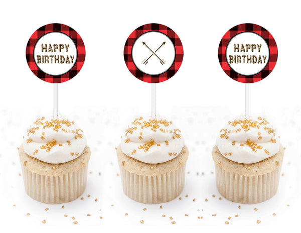 Printable Buffalo Plaid Camping Birthday Party Package, Campout Birthd ...