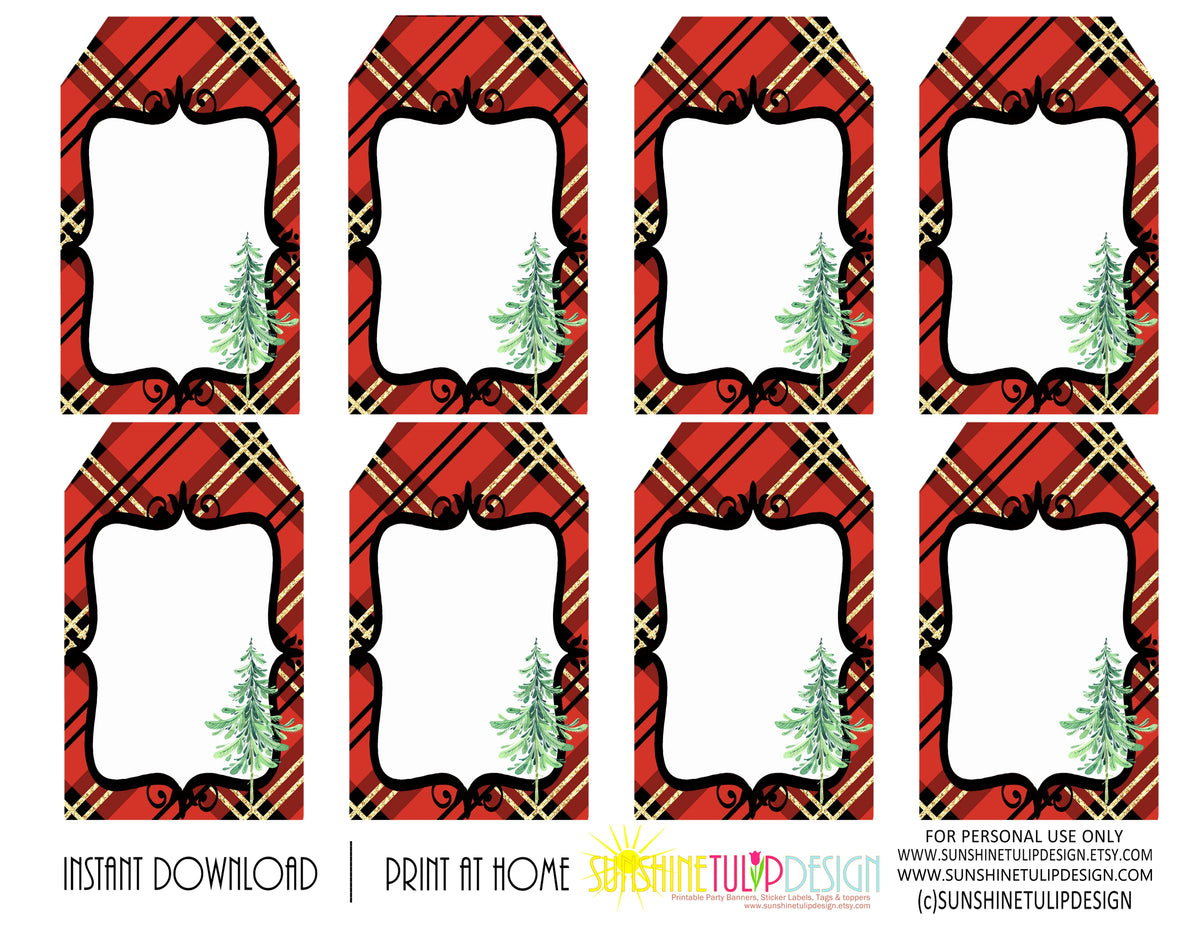 Printable Christmas Plaid Tartan Collection, Eggnog Bar Party Package ...