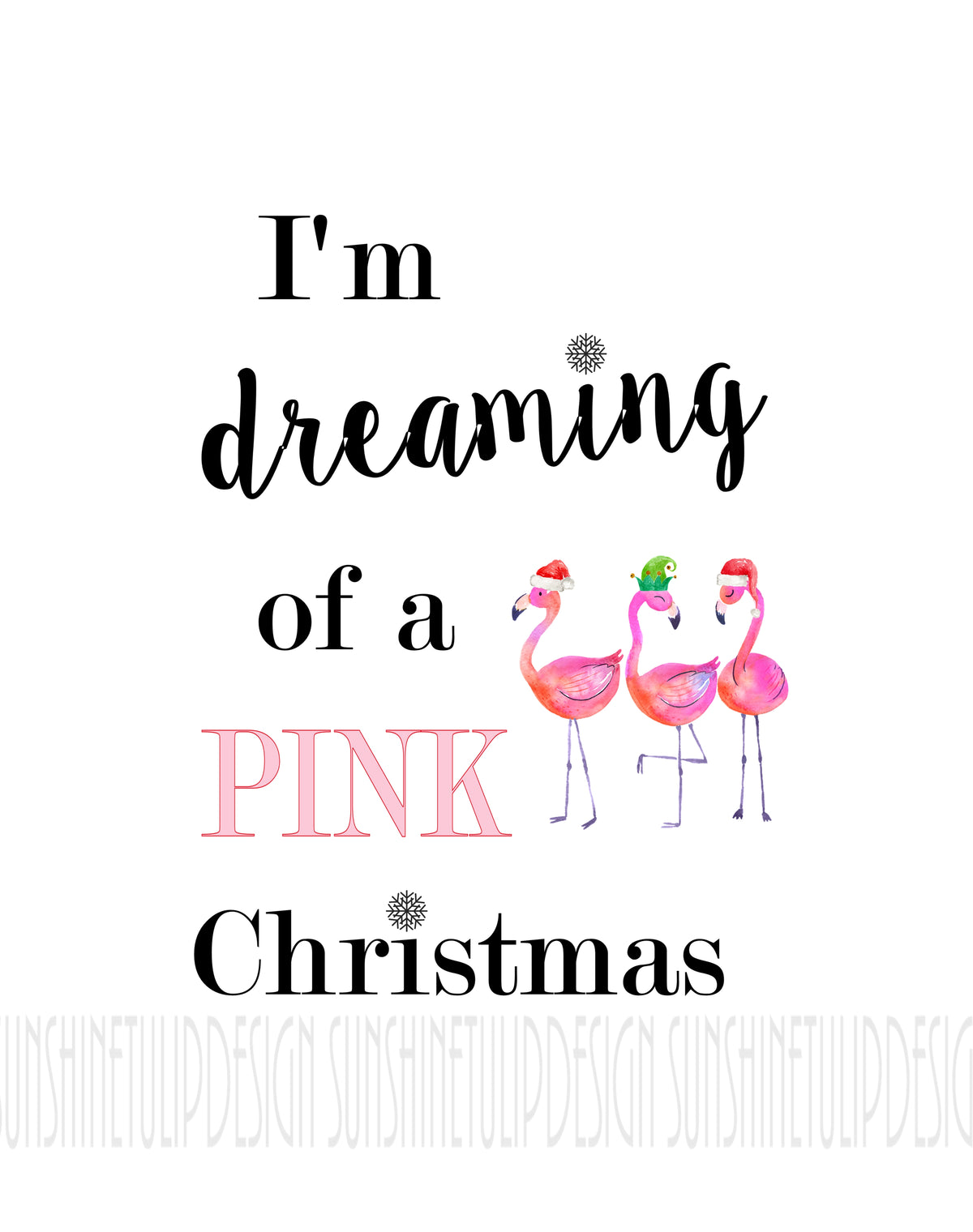 Printable Pink Flamingo Christmas Collection Package, Printable Fa La ...