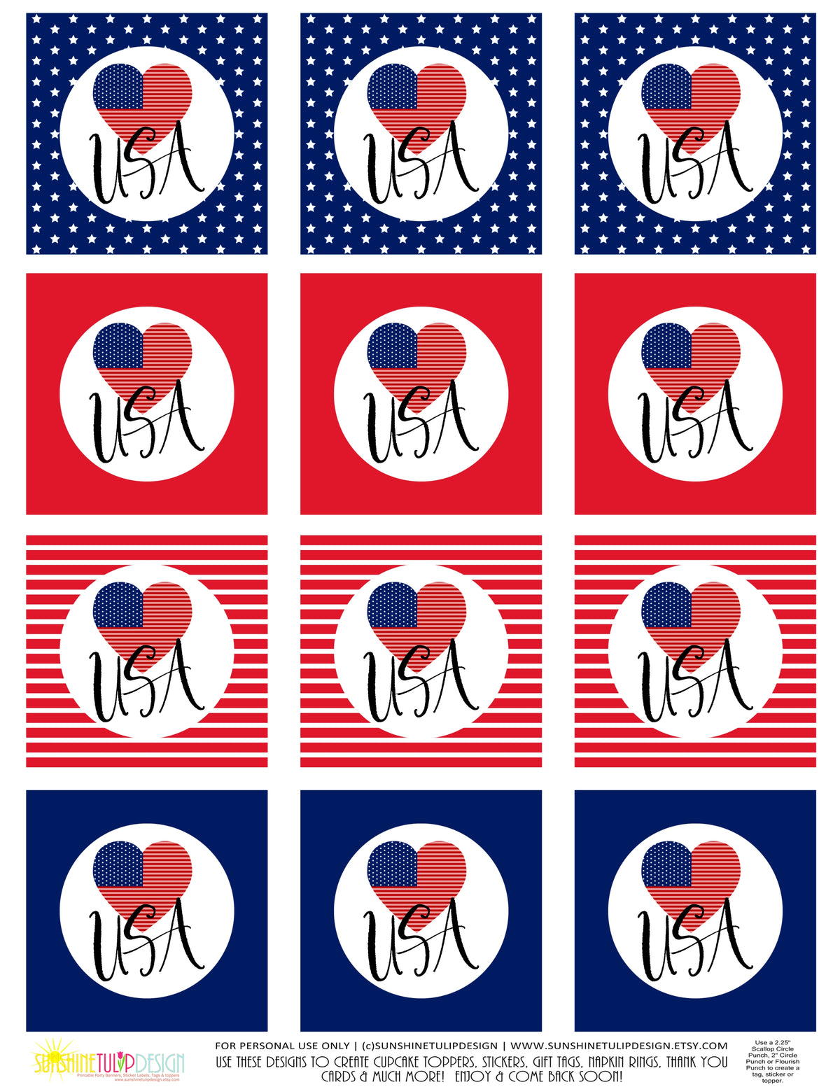 Printable 4th of July Decorations, Printable Patriotic Party Decoratio ...