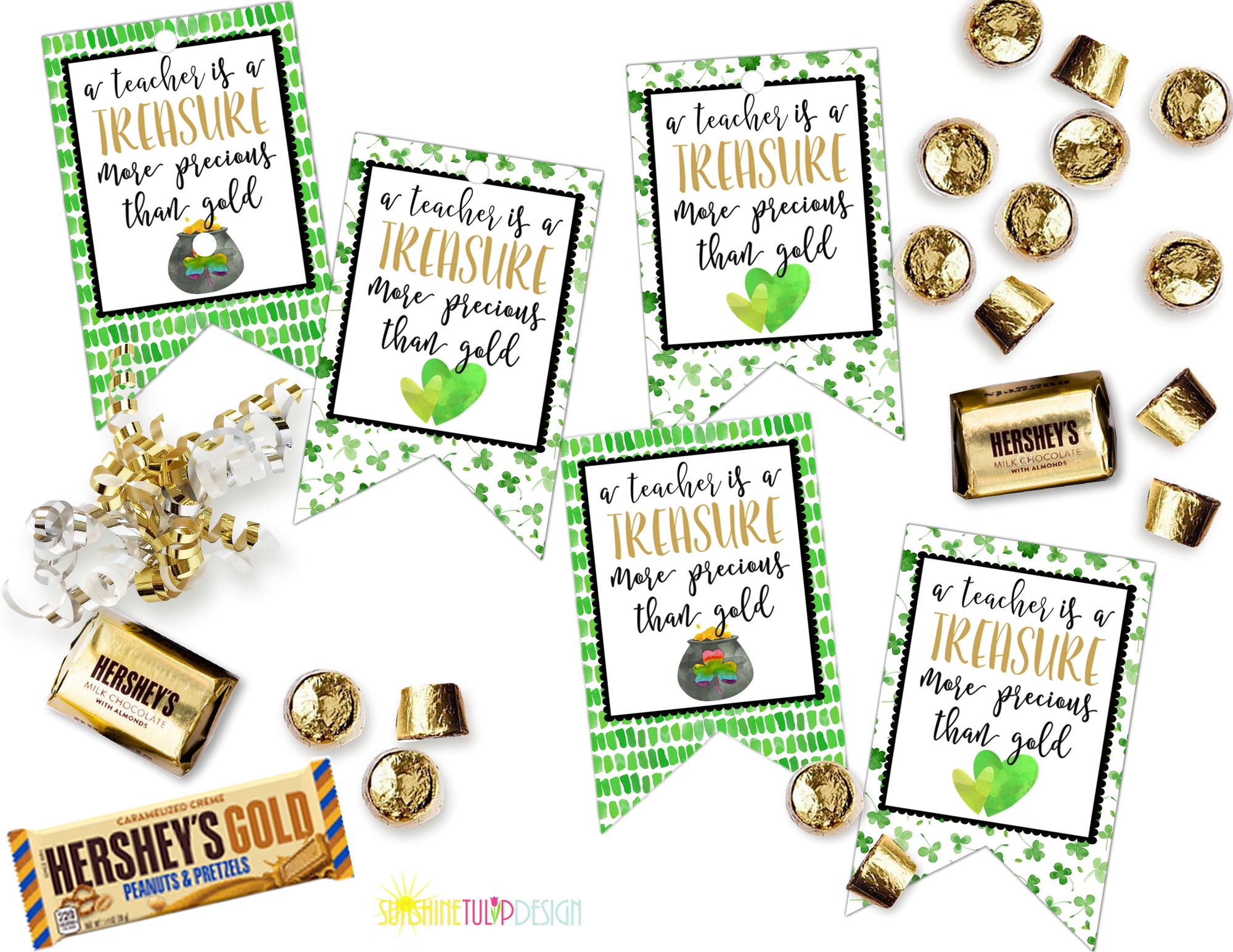 Printable St Patrick's Day Teacher Appreciation Tags, A Teacher is a T ...