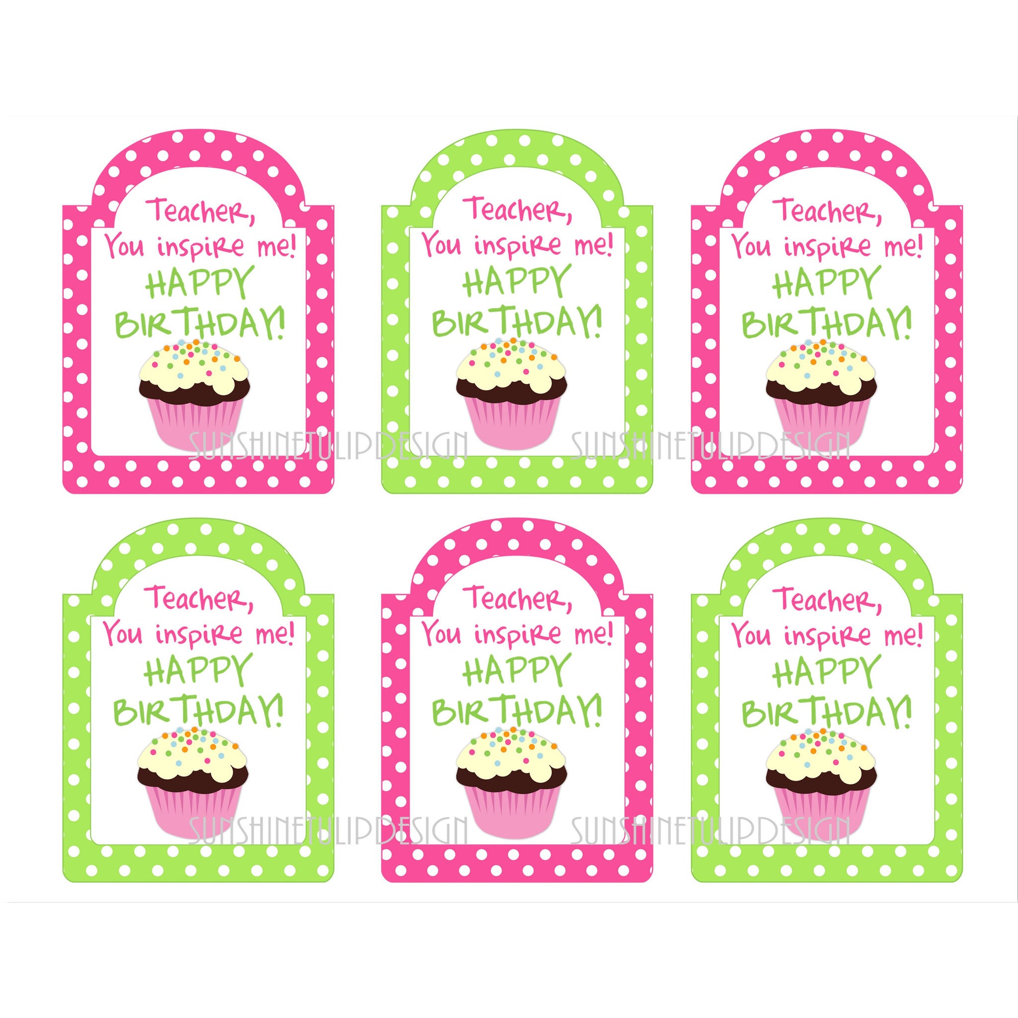 Printable Teacher Birthday Gift Tags, Happy Birthday Printable Teacher ...