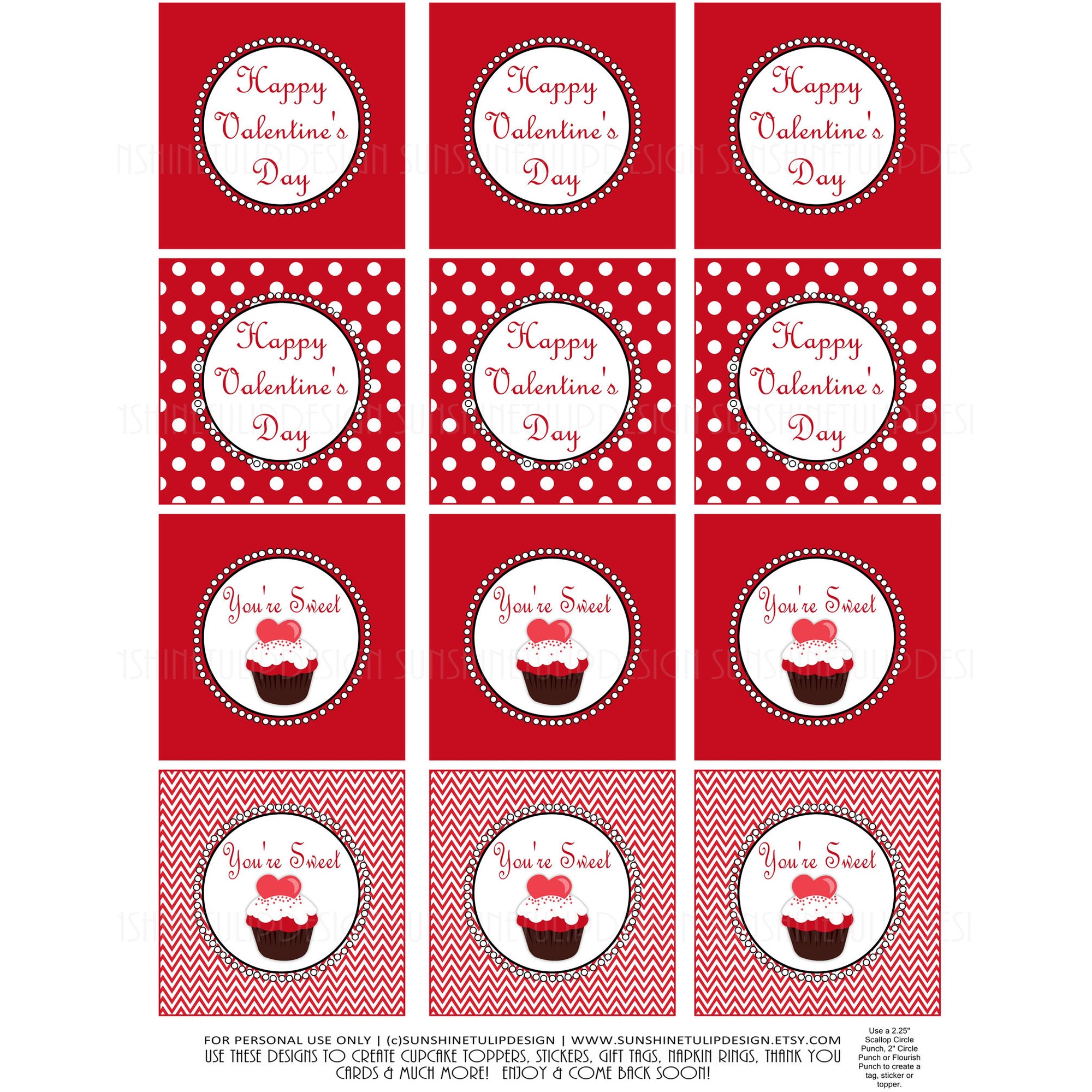 Printable Valentines Day Gift Tags, You're Sweet Valentines Day Gift T ...