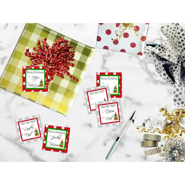 Printable Christmas Gift Tags, Christmas Labels, Red and Green Christm ...