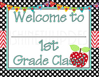 Printable 1st Grade Teacher Door & Wall Sign - Sunshinetulipdesign