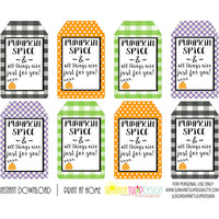 Pumpkin Spice & Everything Nice Tags, Printable Teacher Appreciation H ...