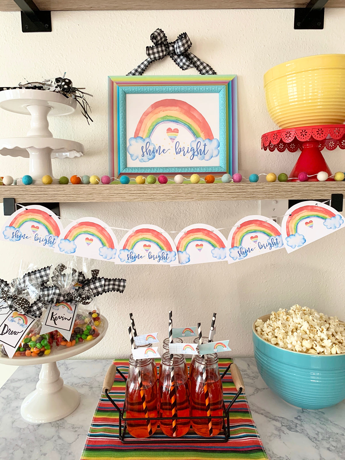 Printable Rainbow Party Package, Printable Rainbow Party Decorations ...