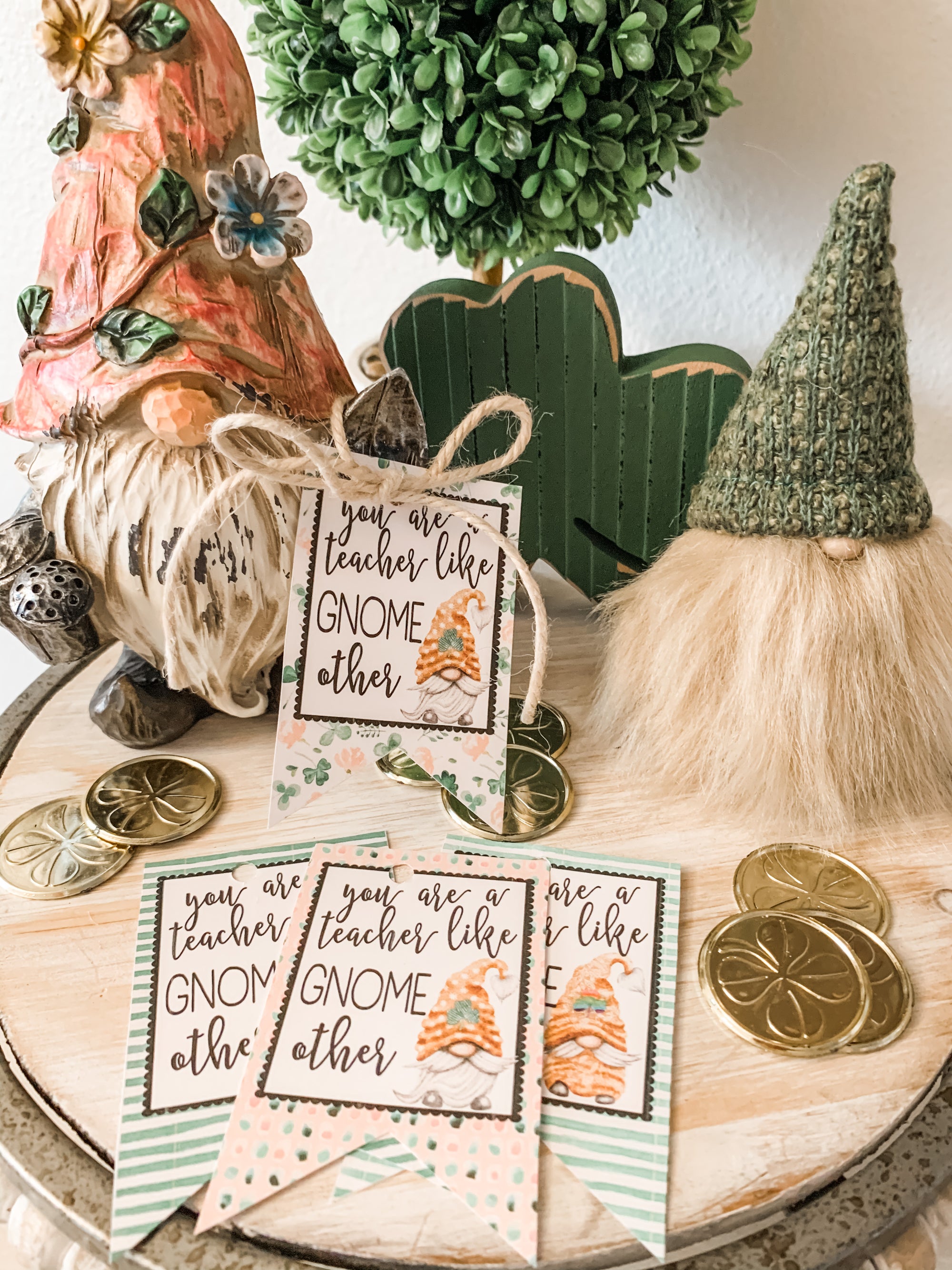Printable St Patrick's Day Gift Tags, A Teacher Like Gnome Other Tags ...
