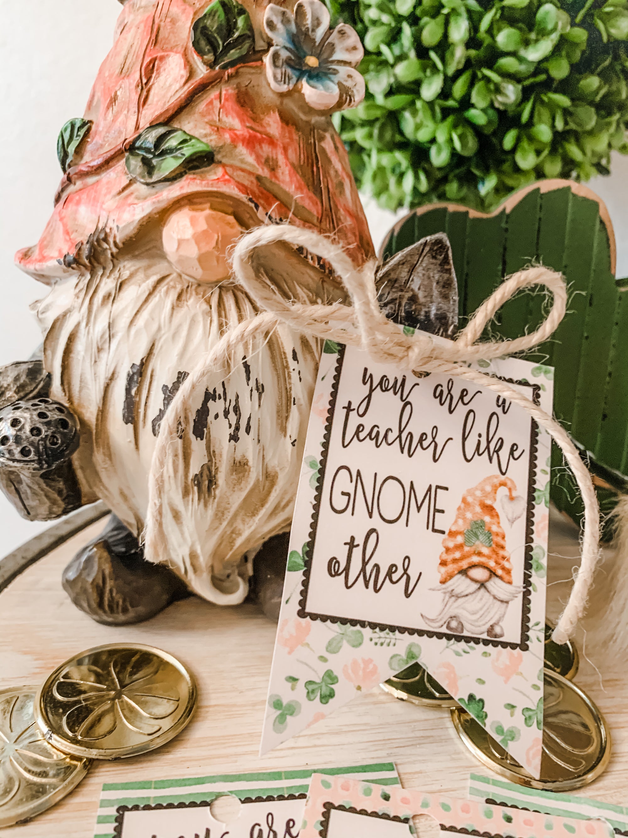 Printable St Patrick's Day Gift Tags, A Teacher Like Gnome Other Tags ...