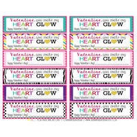 Printable Valentines Day Gift Tags, Valentine You Make My Heart Glow G ...