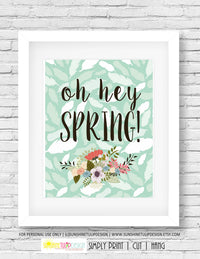 Printable Oh Hey Spring Art, Wall Sign, Planner Cover by SUNSHINETULIP ...