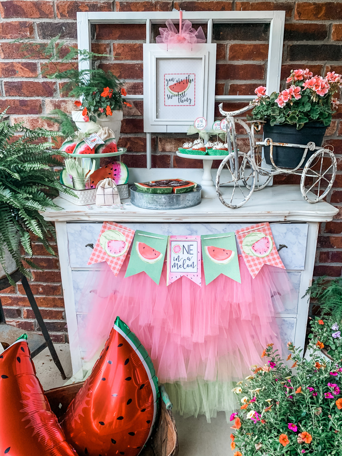 Printable Watermelon Party Decorations, Printable One in a Melon Birth ...